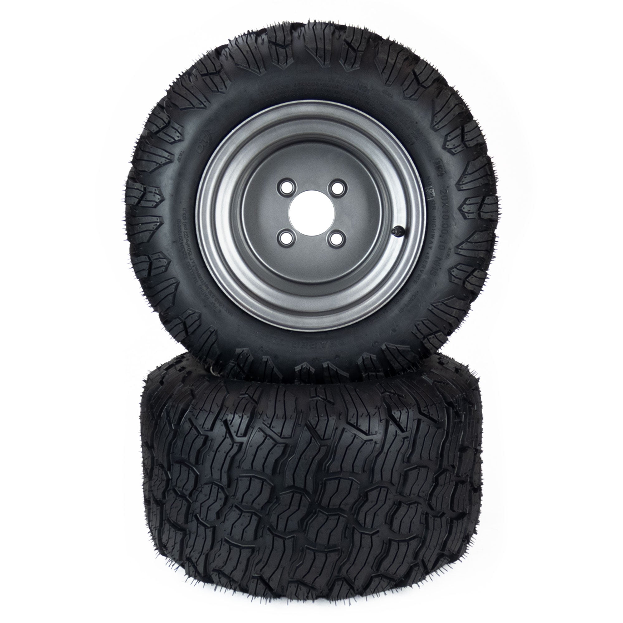 (2) Wide Stance Reaper Turf Tire Assemblies 20x10.00-10 Fits Gravely C ...