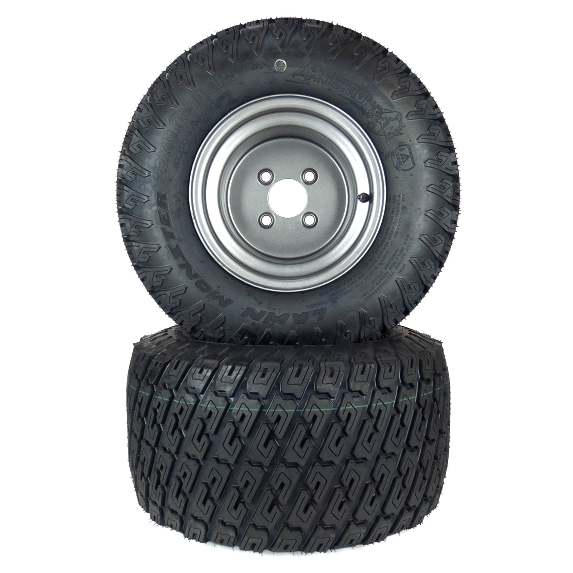 (2) Lawn Monster Turf Tire Assemblies 22x11.00-10 Fits Gravely Ariens ...