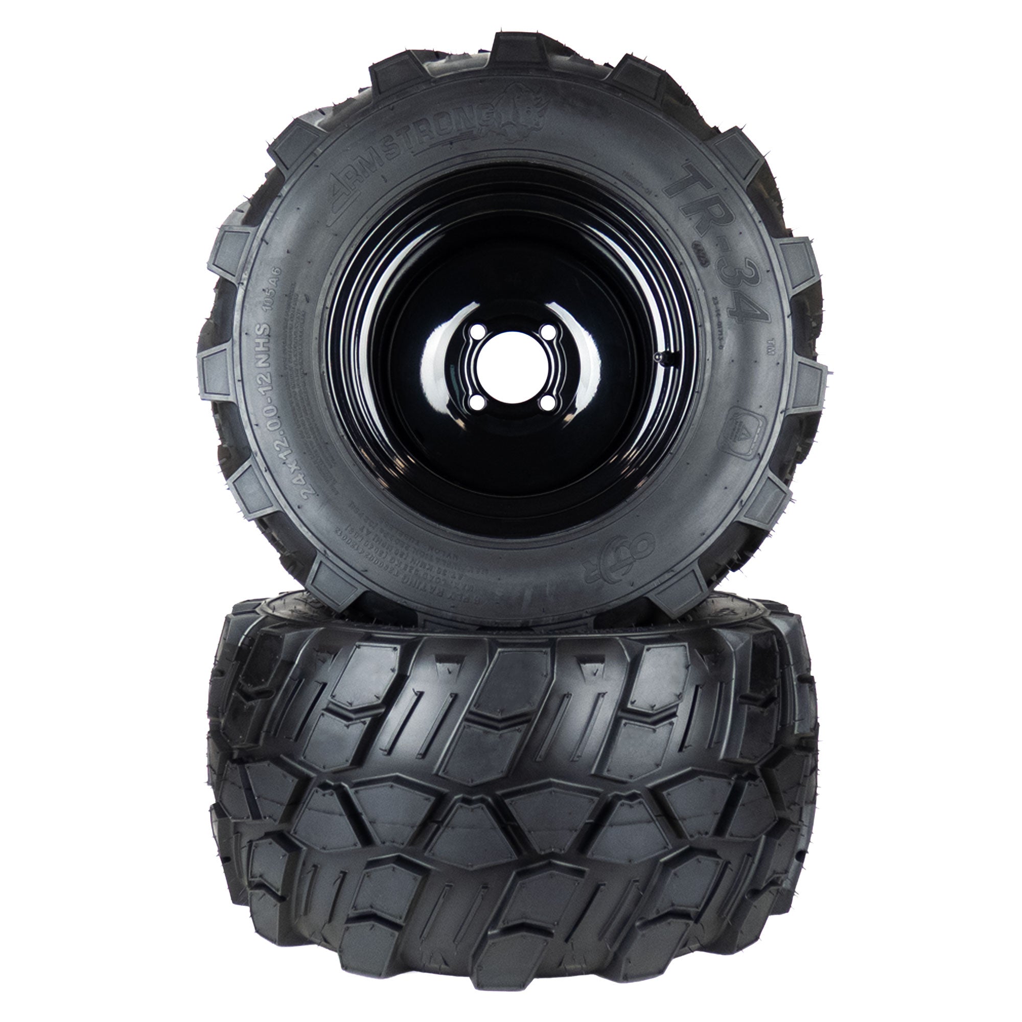(2) Aggressive Tire Assemblies 24x12.00-12 Fits Scag Patriot Tiger Cat ...
