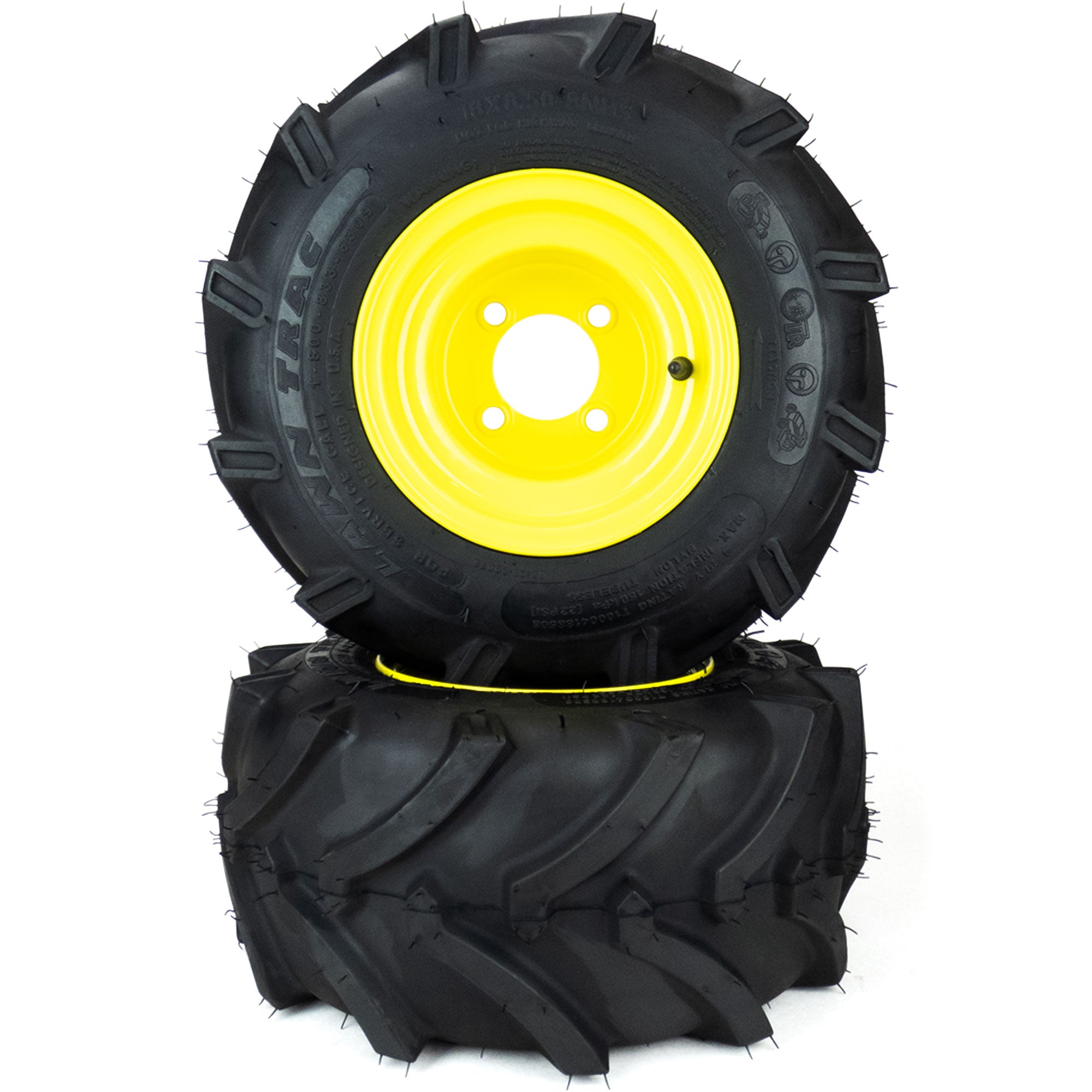 (2) Aggressive Tire Assemblies 18x8.50-8 Fits John Deere ZTrak Z315E Z ...