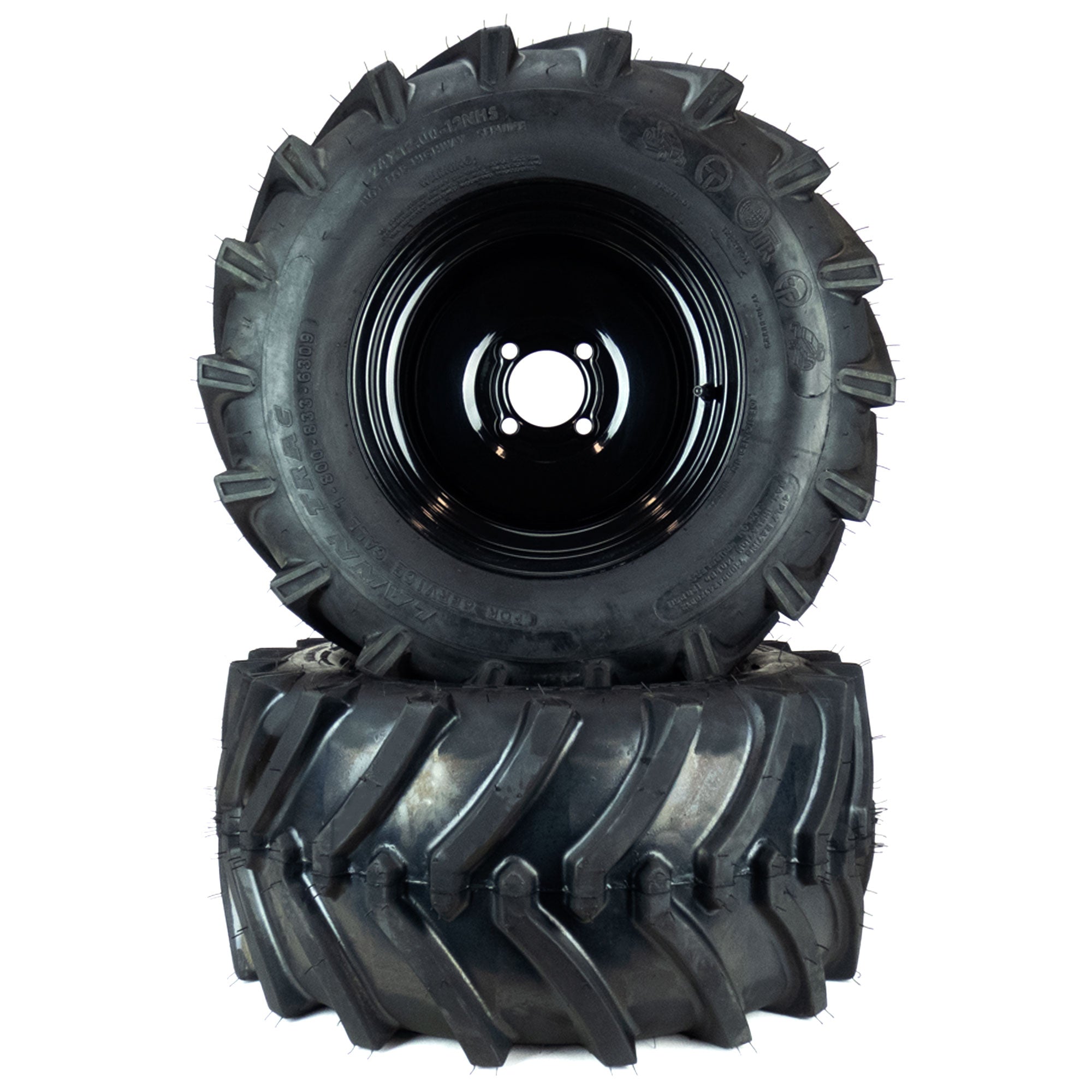 (2) Aggressive Tire Assemblies 24x12.00-12 Fits Scag Patriot Tiger Cat ...